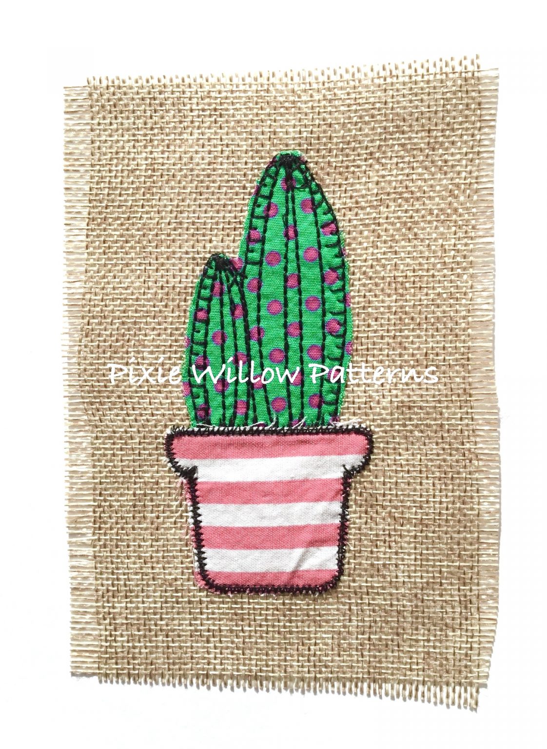 4 x Cactus Machine embroidery designs, raw edge applique – Pixie Willow ...