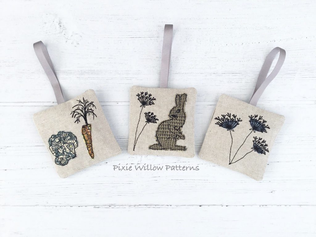 3 x ITH Hare Lavender Bag Patterns – Part of the “Suzy Spellbound” series – Pixie Willow Patterns