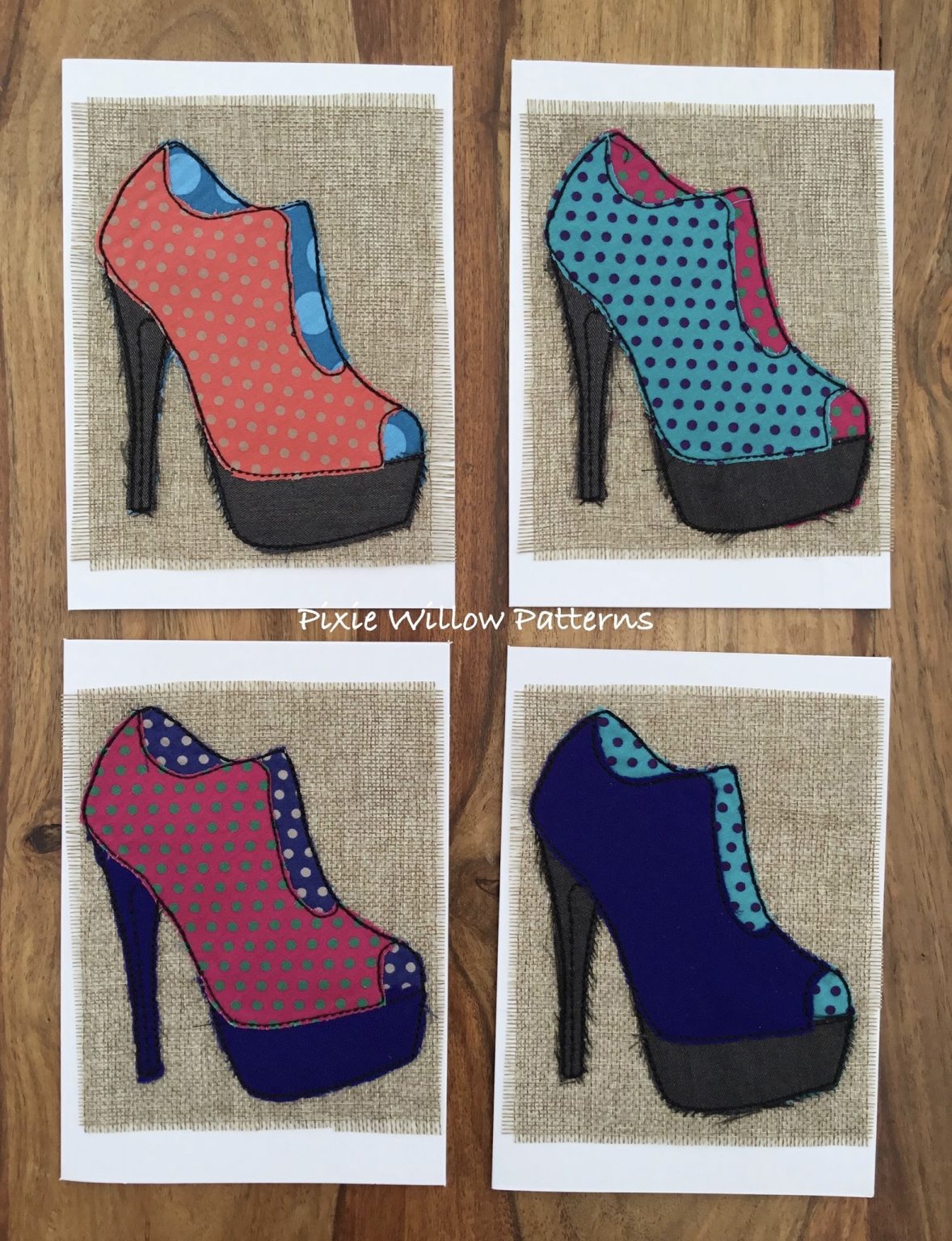 Machine Embroidery High Heel Shoe Pattern. 3 x Patterns – Pixie Willow ...