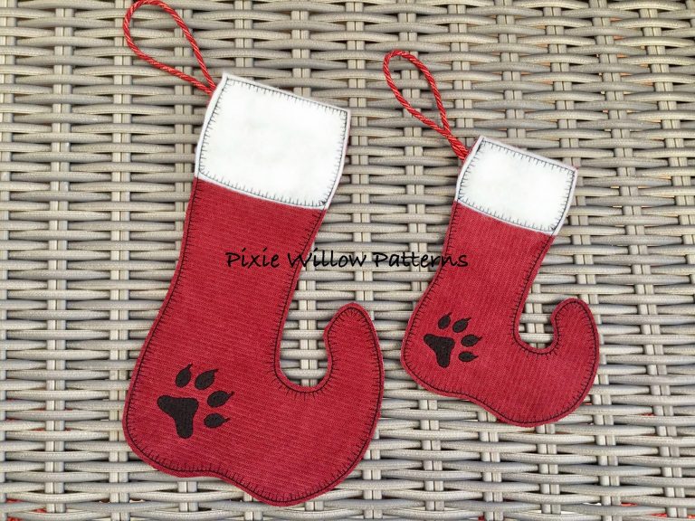 ITH Cat Paw Christmas Stocking. Machine Embroidery design to fit 5×7 ...