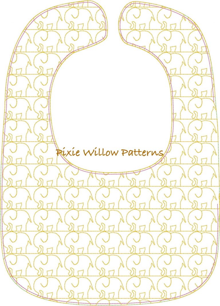 ITH Elephant Baby Bib Pattern. Very ITH hoop baby bib project for hoops ...
