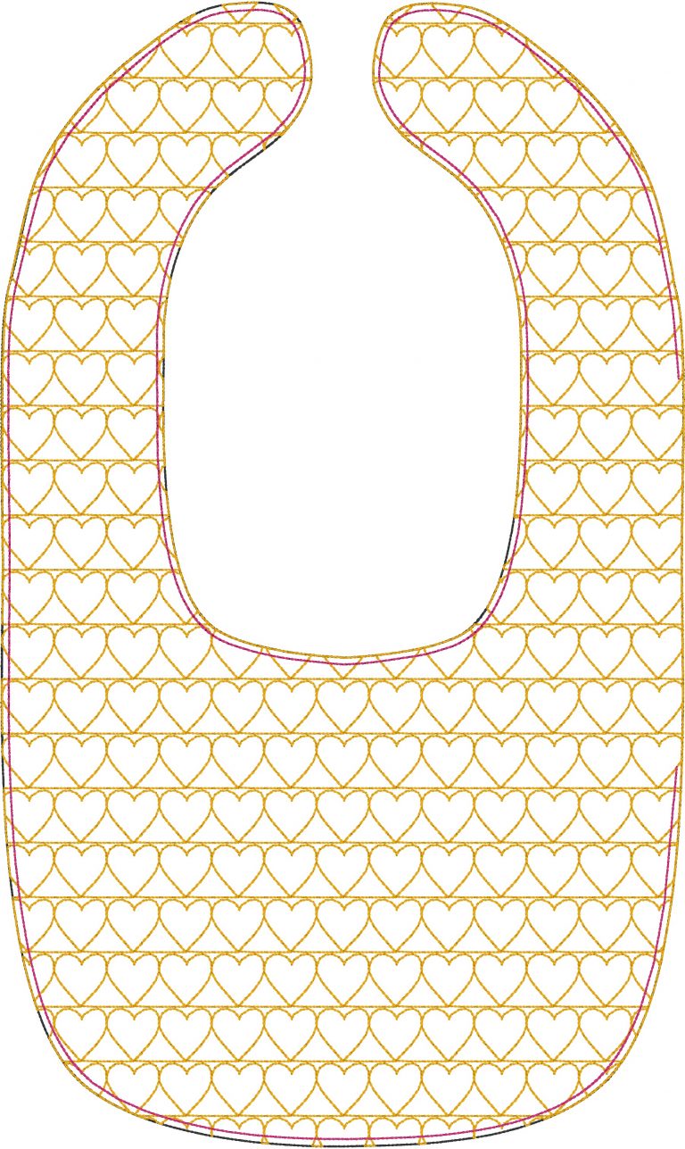 ITH Continuous Heart Bibs. Very easy In The Hoop Bib for 6×10 and 8×10 ...
