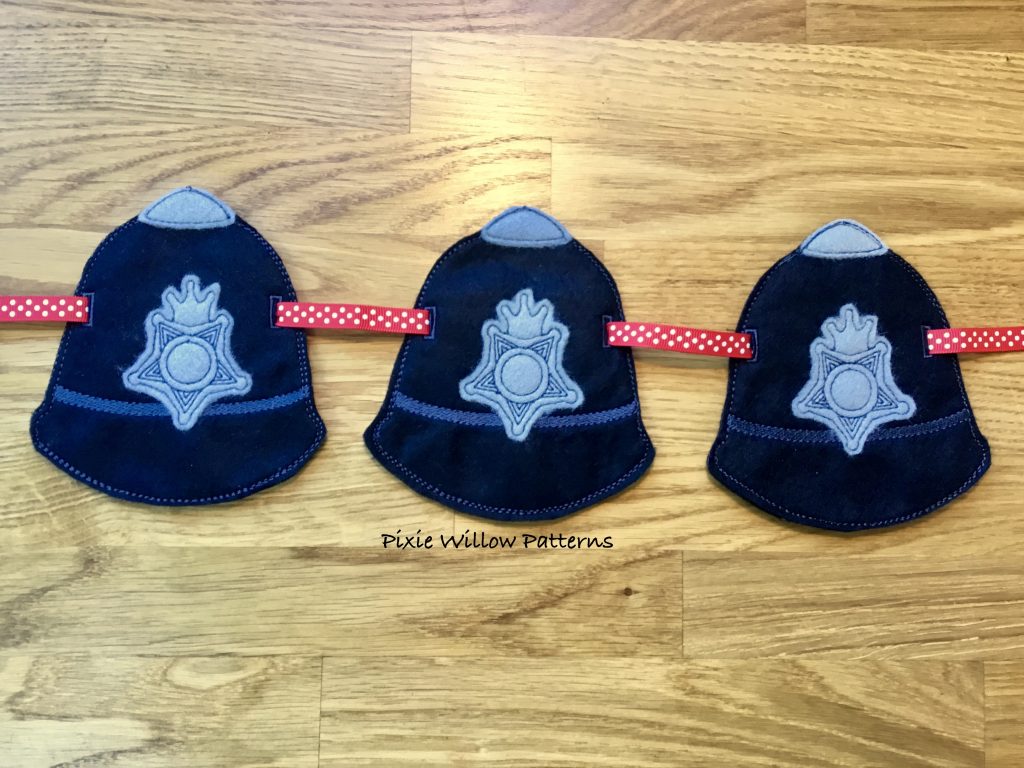 In The Hoop Policeman Hat Bunting. ITH Machine Embroidery Applique ...