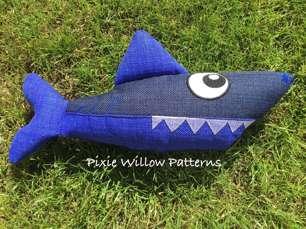 ITH Shark Stuffie for 5×7 and 6×10 Hoops – Pixie Willow Patterns