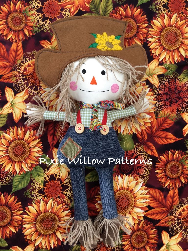 ITH Scarecrow Doll Machine Embroidery Pattern. For 5×7, 6×10, 7×12 & 9×12 Hoops – Pixie Willow ...