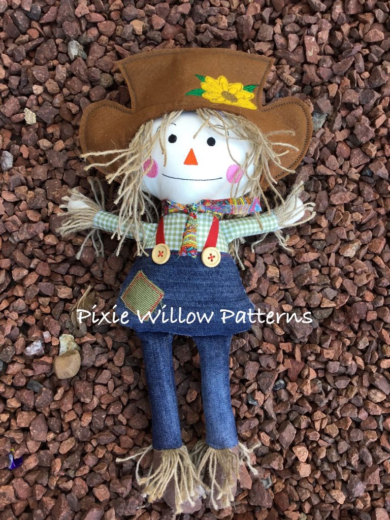 ITH Scarecrow Doll Machine Embroidery Pattern. For 5×7, 6×10, 7×12 & 9×12 Hoops – Pixie Willow ...