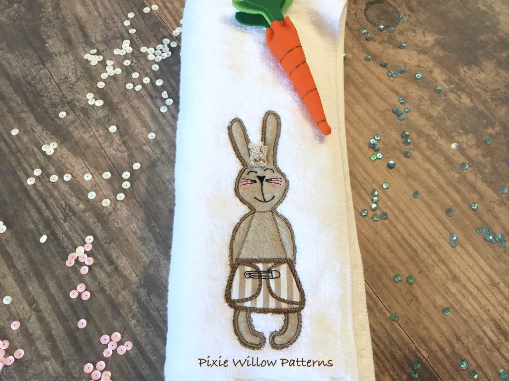 Set of 3 Bunny Rabbit Appliques. Easter and baby gift idea for 4×4 ad 5 ...