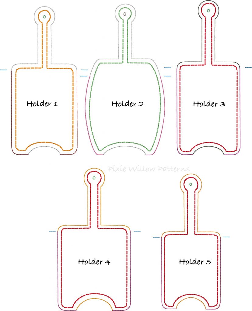 ITH Hand Sanitiser Pattern set with Paw Print applique. 5 different ...