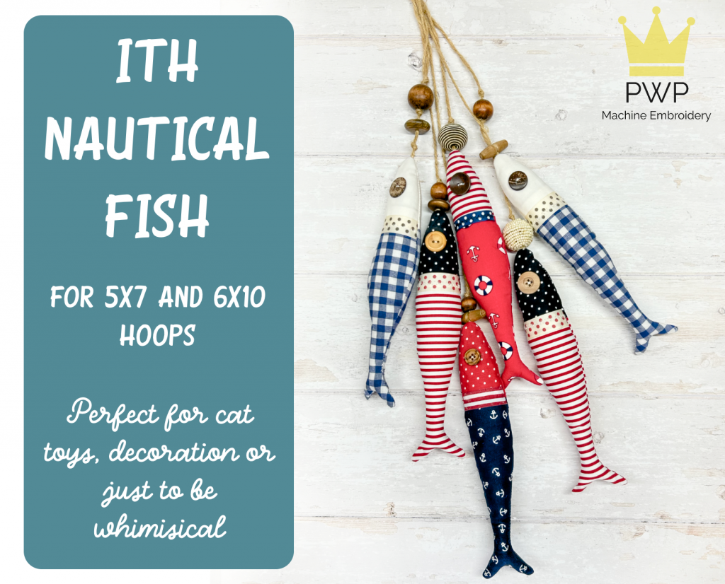 ITH Nautical Fish. In the Hoop Stuffie for 5×7 and 6×10 Hoops. – Pixie ...