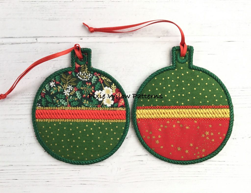 ITH Reusable Gift Tag. Christmas Bauble gift tag for 4×4 hoop, – Pixie ...