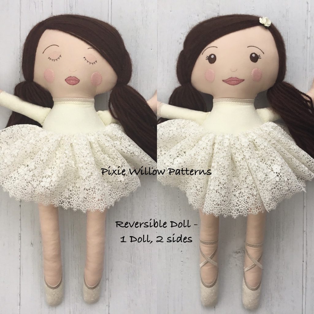 ITH Double Sided Doll pattern. Machine embroidery pattern for one doll ...