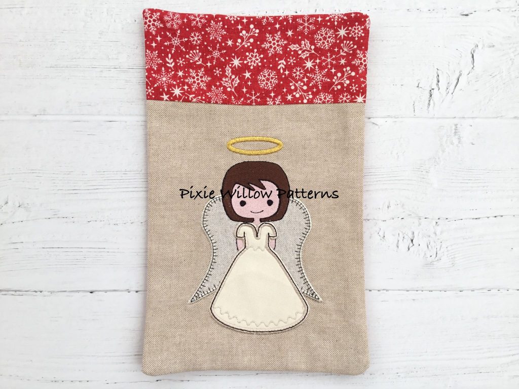 ITH 8×12 Angel Applique bag design. Christmas Angel machine embroidery ...