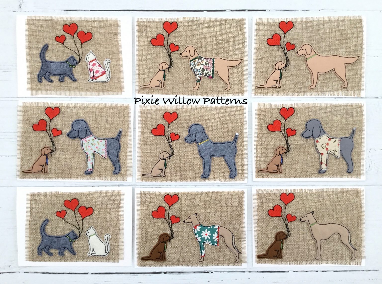 ITH dog applique. Whippet Love. 5×7 Machine embroidery pattern of a ...