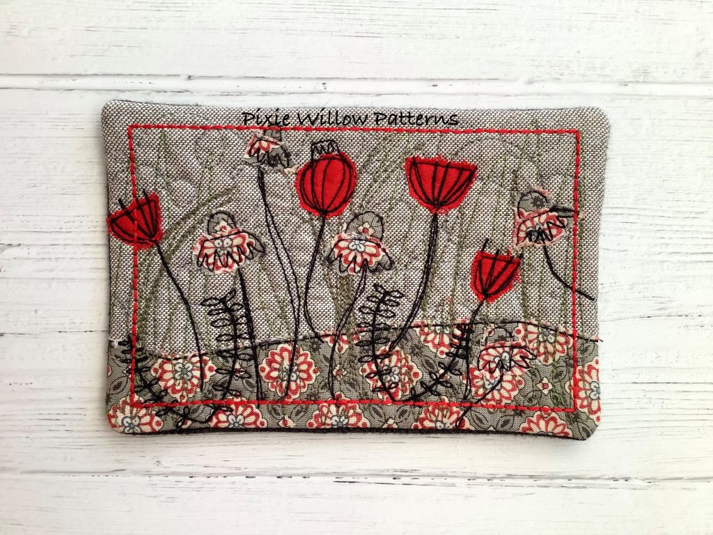 ITH mug rug. Machine embroidery Grass Scene design for 5×7 hoops ...