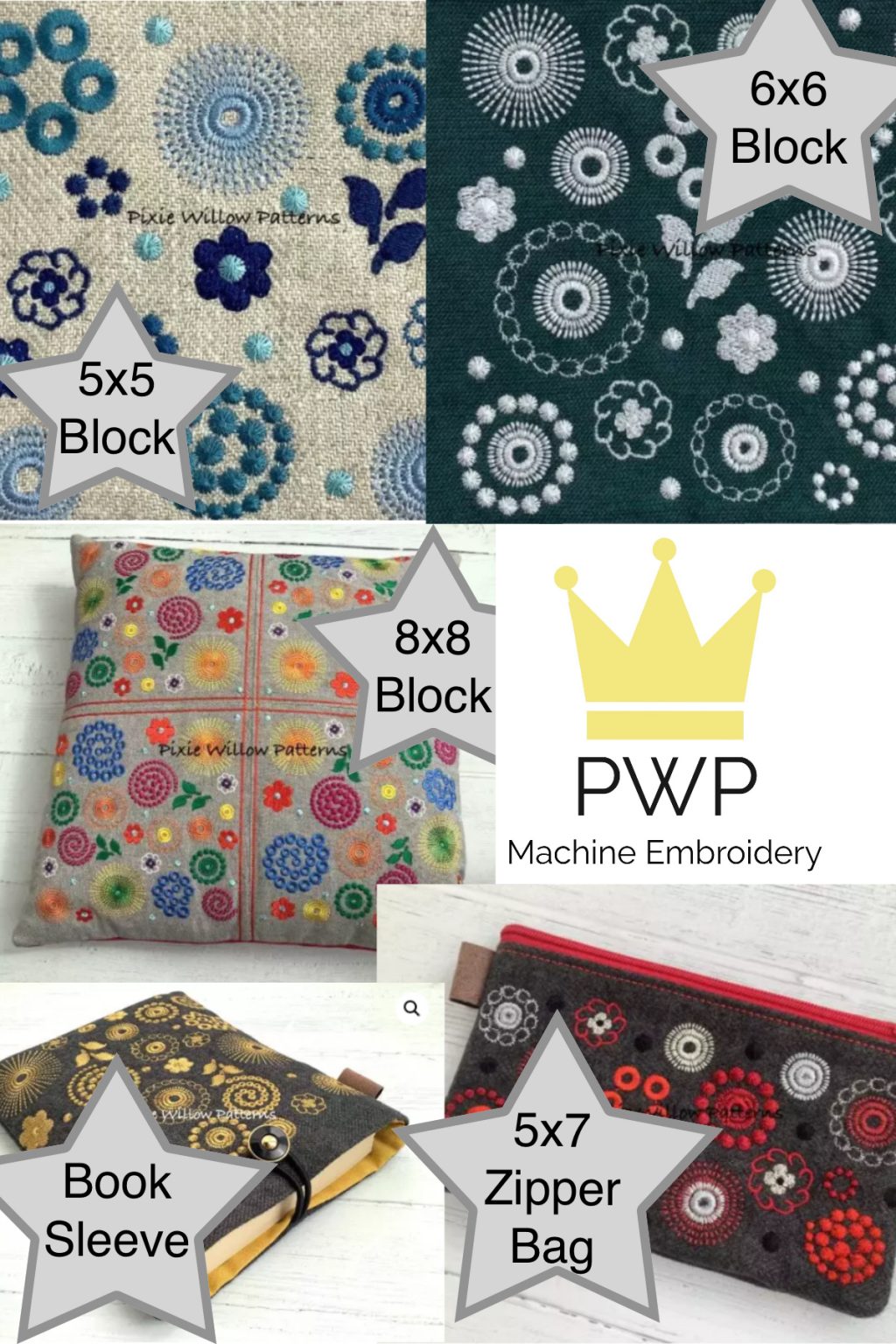 5×5 Circle block panel. Set of 2 Machine embroidery patterns for 5×5 ...