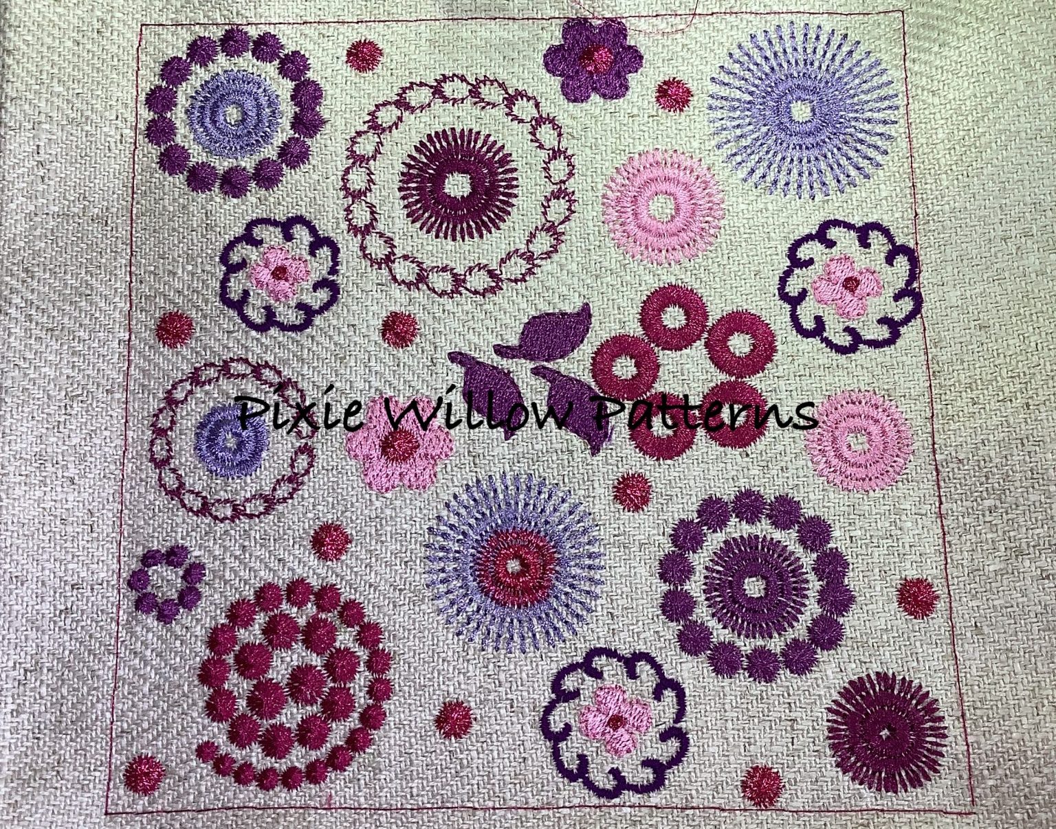 6×6 Circle block panel. Set of 2 Machine embroidery patterns for 6×6 ...