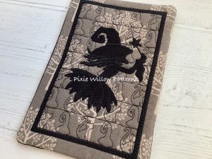 ITH Witch Silhouette Mug Rug Design. In the Hoop Machine Embroidery Halloween Project for 5×7 ...