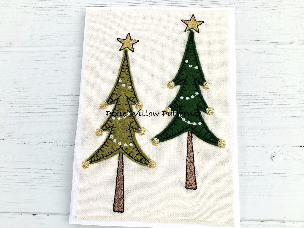 Christmas Tree applique design. Machine embroidery pattern for 5×7 ...