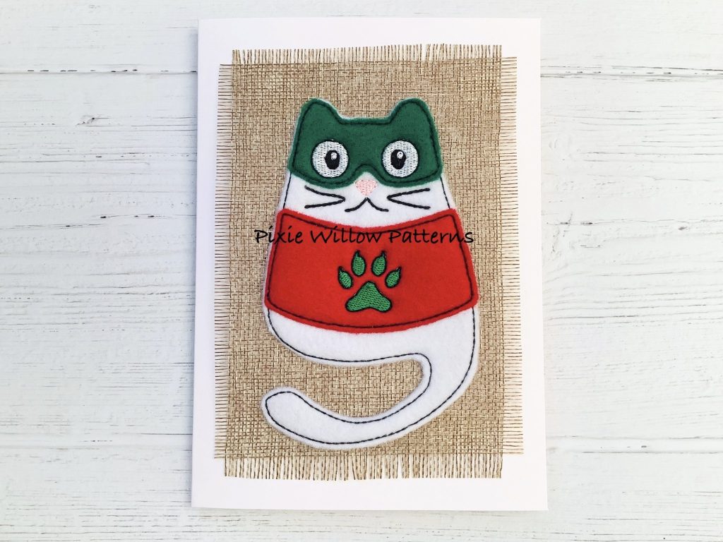 Super Hero Cat Applique patterns. Set of 3 super cat machine embroidery ...
