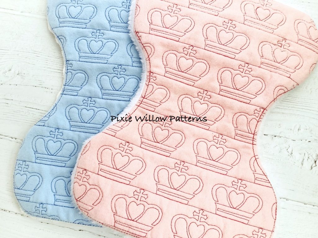 ITH Bib pattern with crown quilting. In The Hoop bib design for 6×10, 7 ...