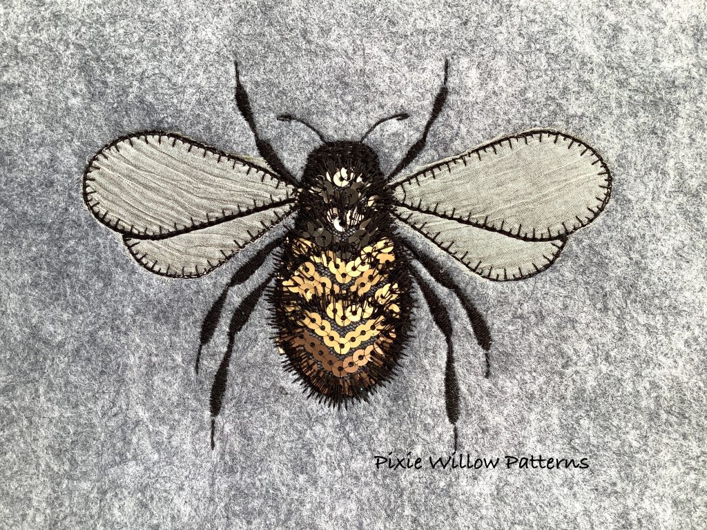 Bumble bee applique pattern. Machine embroidery bee applique design for ...
