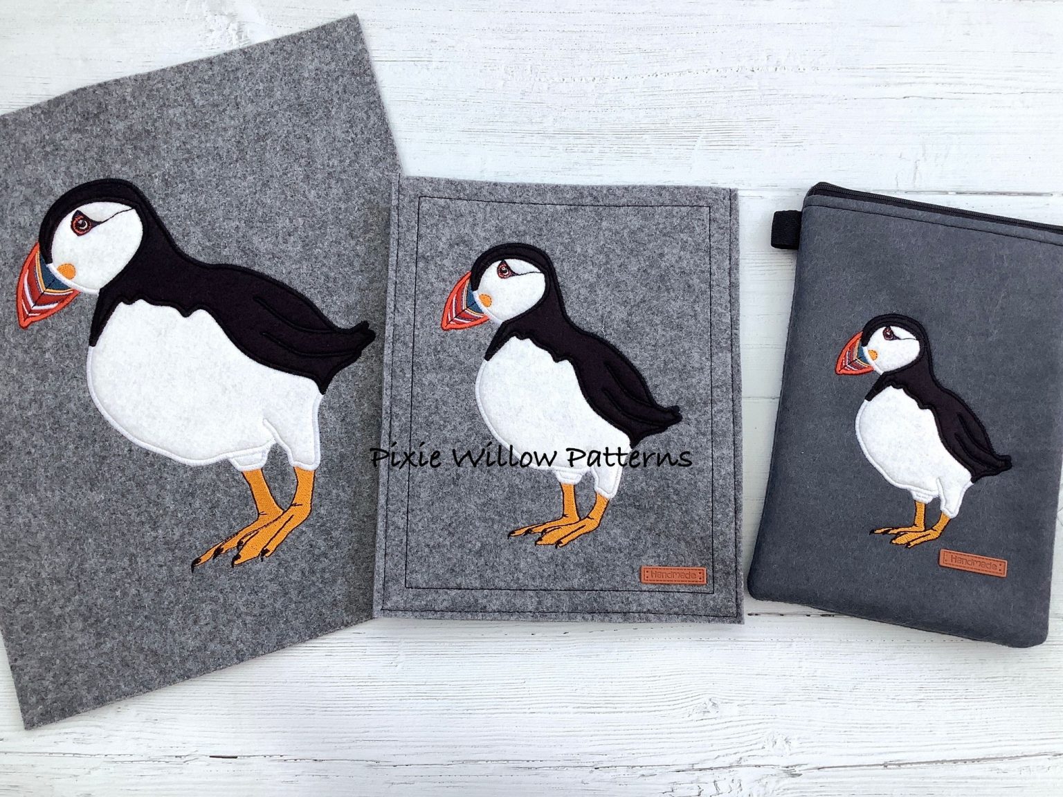 Puffin Applique Machine embroidery pattern for 5×7, 6×10, 8×12 and 9×12 ...