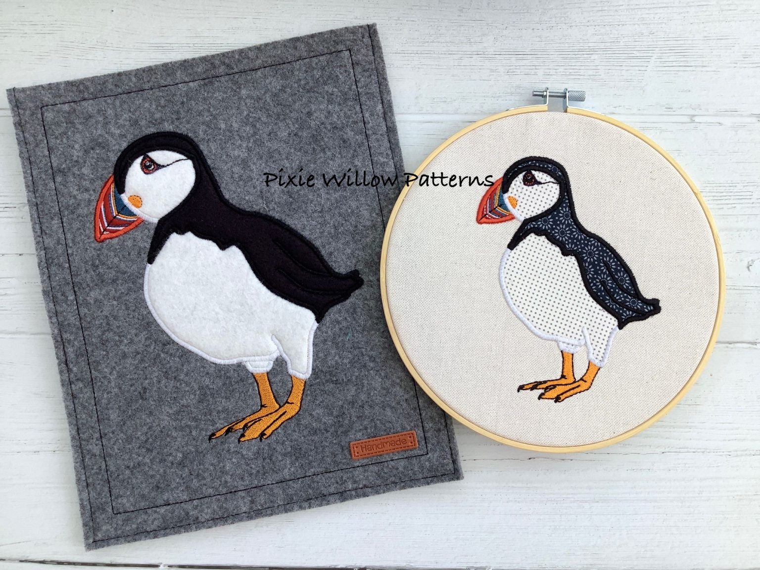 Puffin Applique Machine embroidery pattern for 5×7, 6×10, 8×12 and 9×12 ...