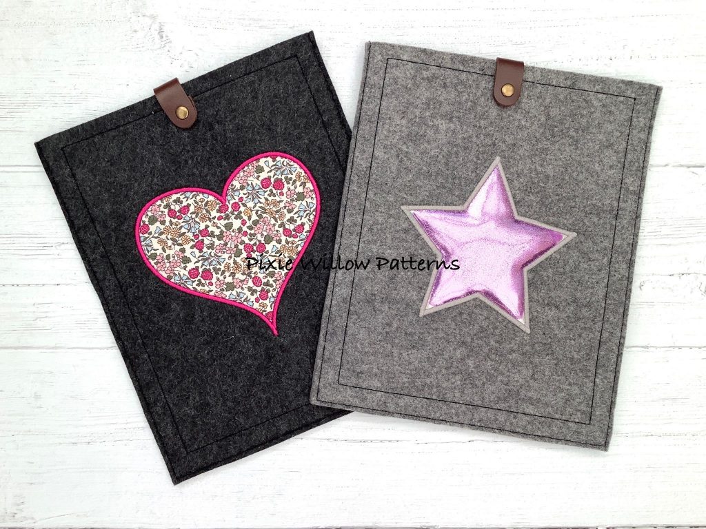 In the hoop Felt iPad Case design. Set of 5 Machine embroidery patterns of tablet device sleeves ...