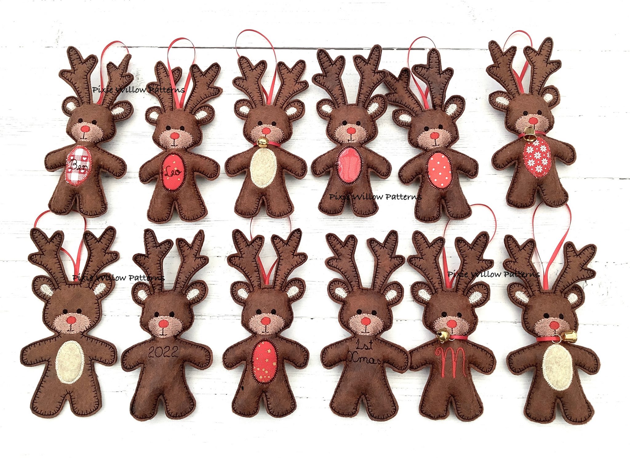 ITH Little Stuffed Reindeer pattern. Christmas machine embroidery ...