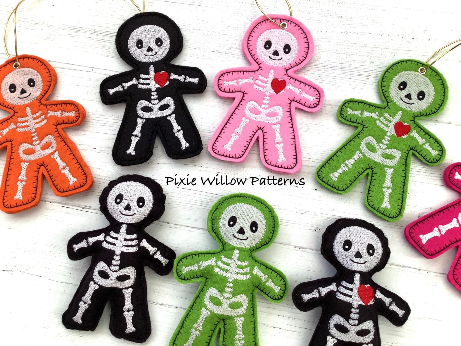 ITH Little Stuffed Skeleton pattern. Halloween machine embroidery design of a skeleton for 5×7 ...