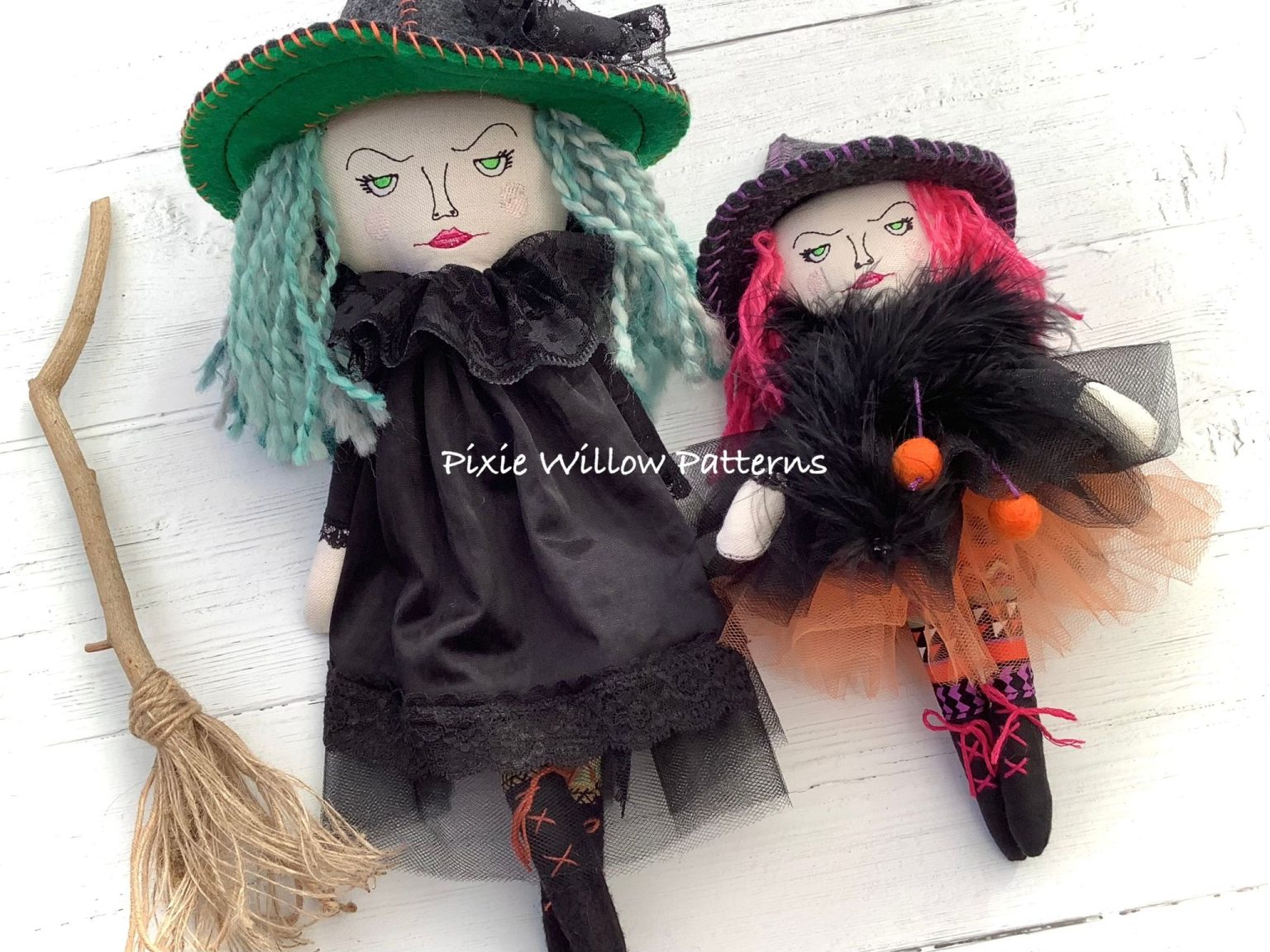 ITH Witch Doll pattern. Machine embroidery design of a witch for 5×7 and 6×10 hoops. – Pixie ...