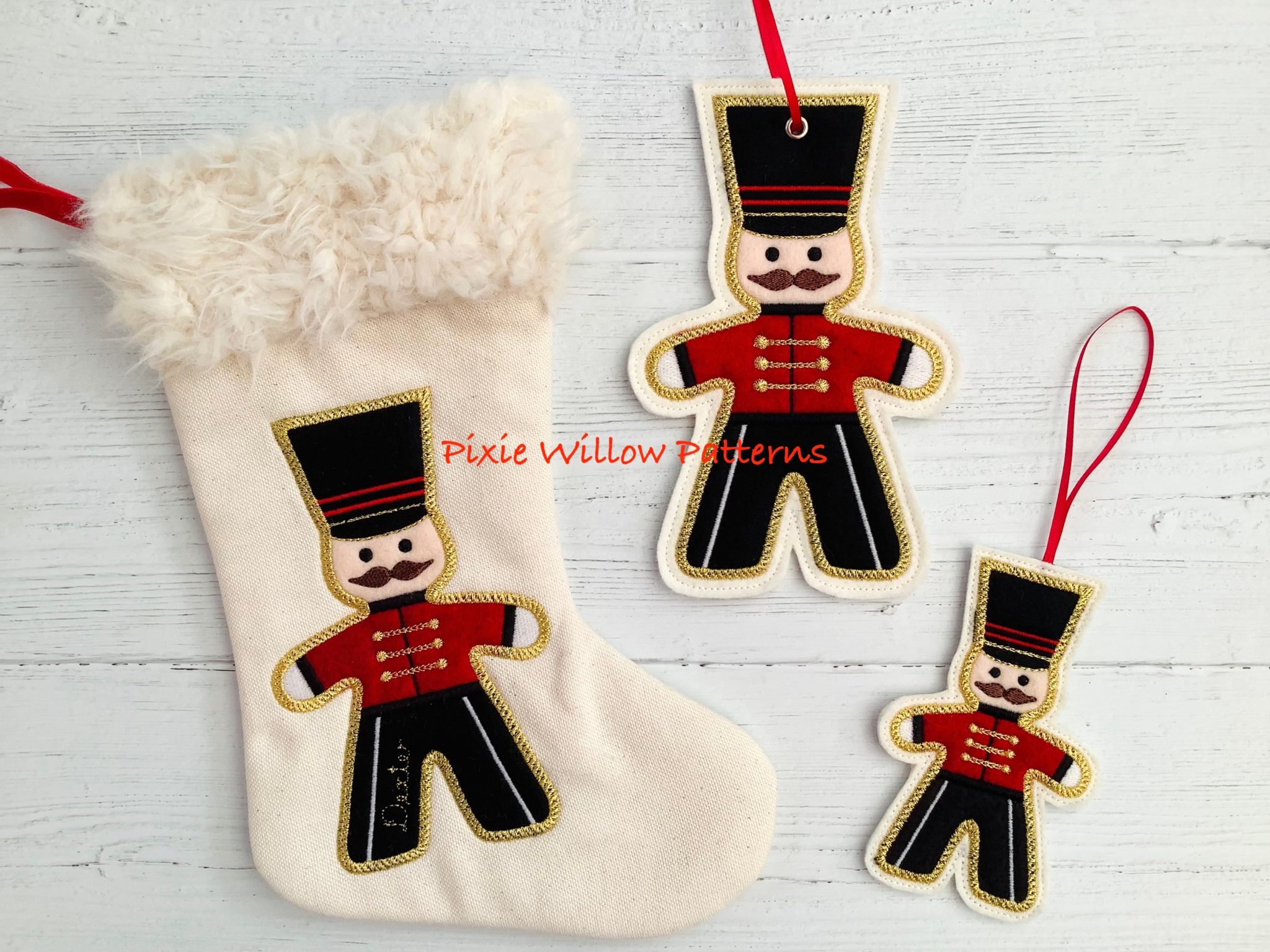 ITH Drummer applique pattern. In the hoop Christmas Drummer / Soldier Hanging Decoration machine ...