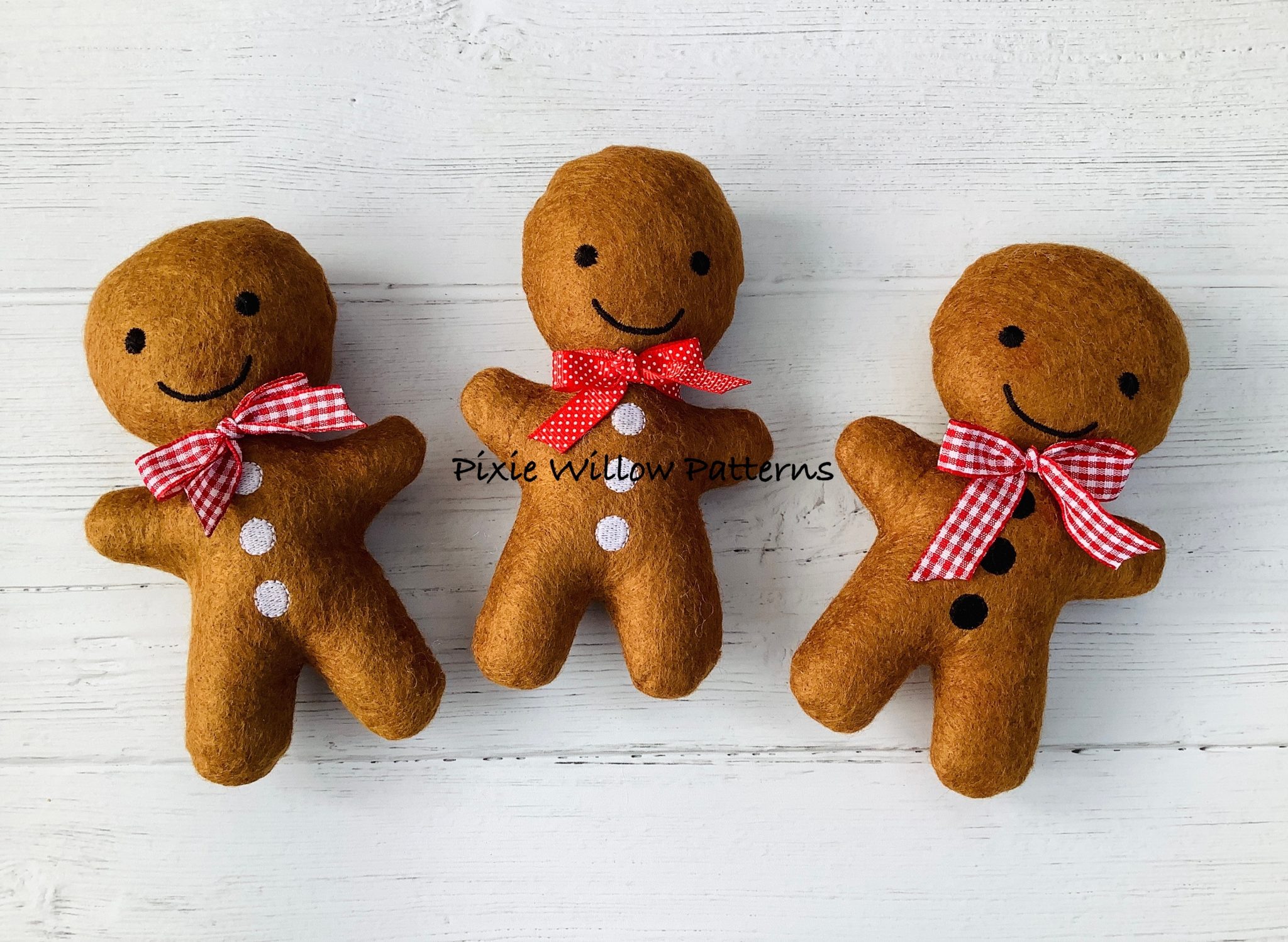 ITH Gingerbread Man stuffie pattern. Machine embroidery design of a ...
