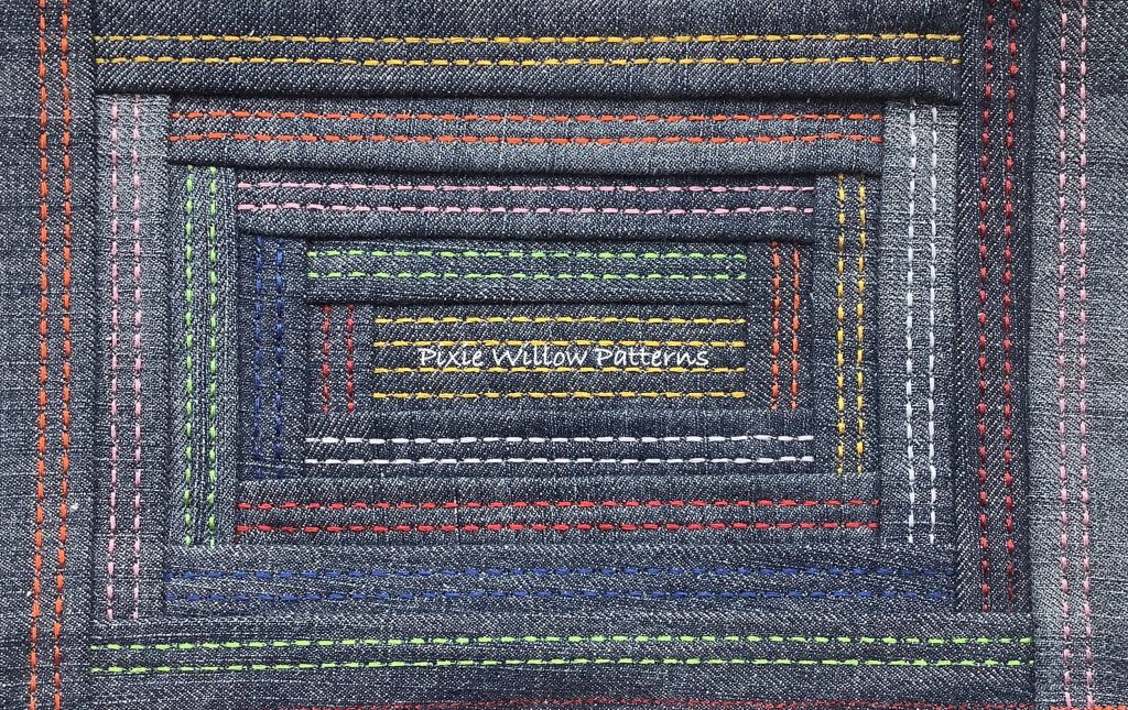 In the hoop Log Cabin Quilt Block pattern. Embroidery machine design of ...