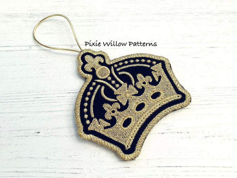 In the hoop Crown Decoration pattern for 4×4 hoops. Embroidery machine ...
