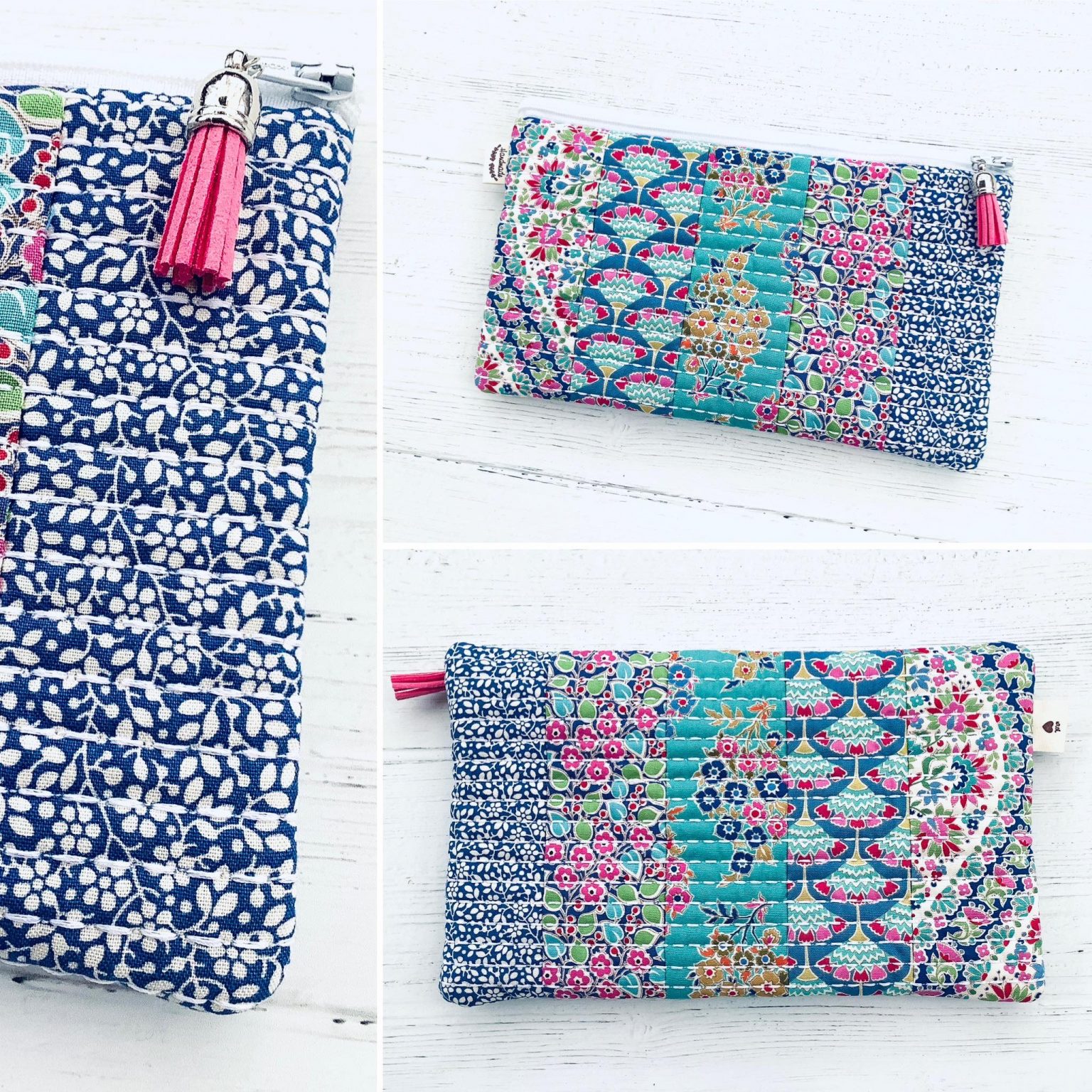 Embroidery machine design of a zipper pouch with vertical quilted ...