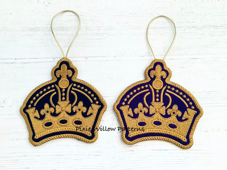 In the hoop Crown Decoration pattern for 4×4 hoops. Embroidery machine ...
