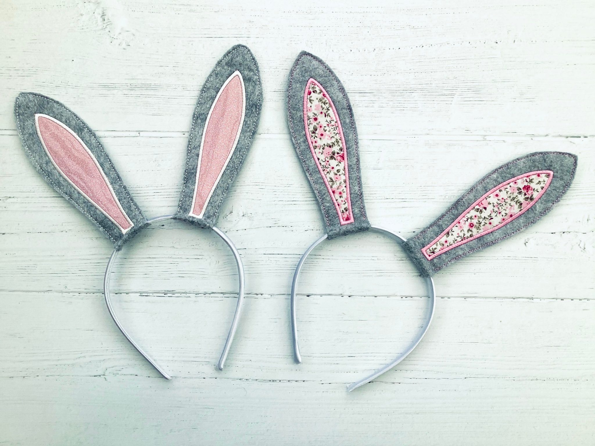 In the hoop Bunny Ears pattern for hair band. Two embroidery machine designs of Easter Bunny ...