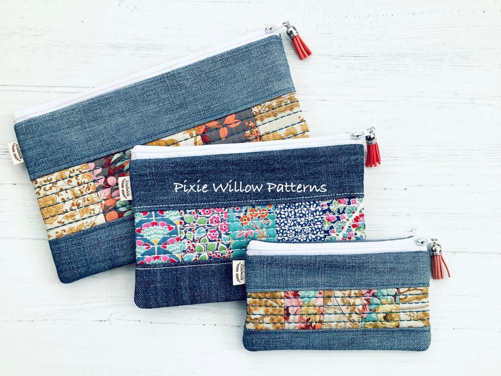 In the hoop Quilted Zipper bag pattern. Embroidery machine design of a ...