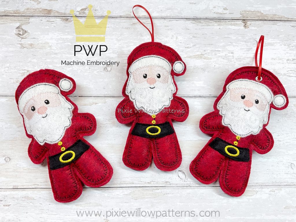 ITH Little Stuffed Santa pattern. Christmas in the hoop machine ...