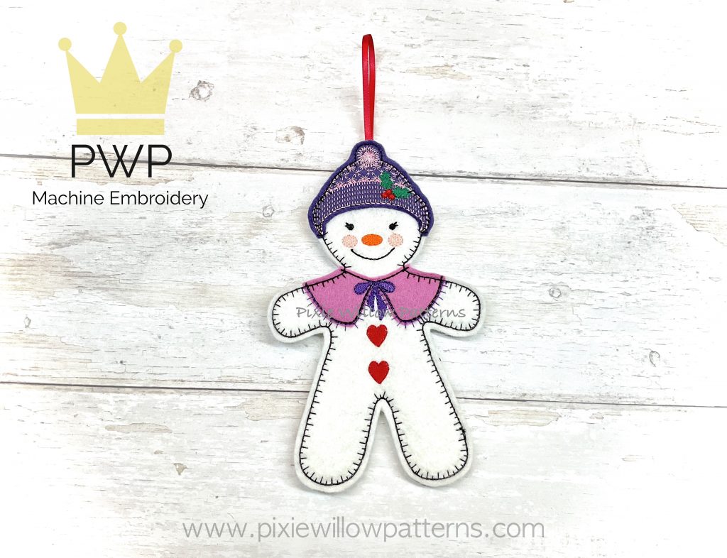 ITH Little Stuffed Snow Lady pattern. Christmas in the hoop machine ...