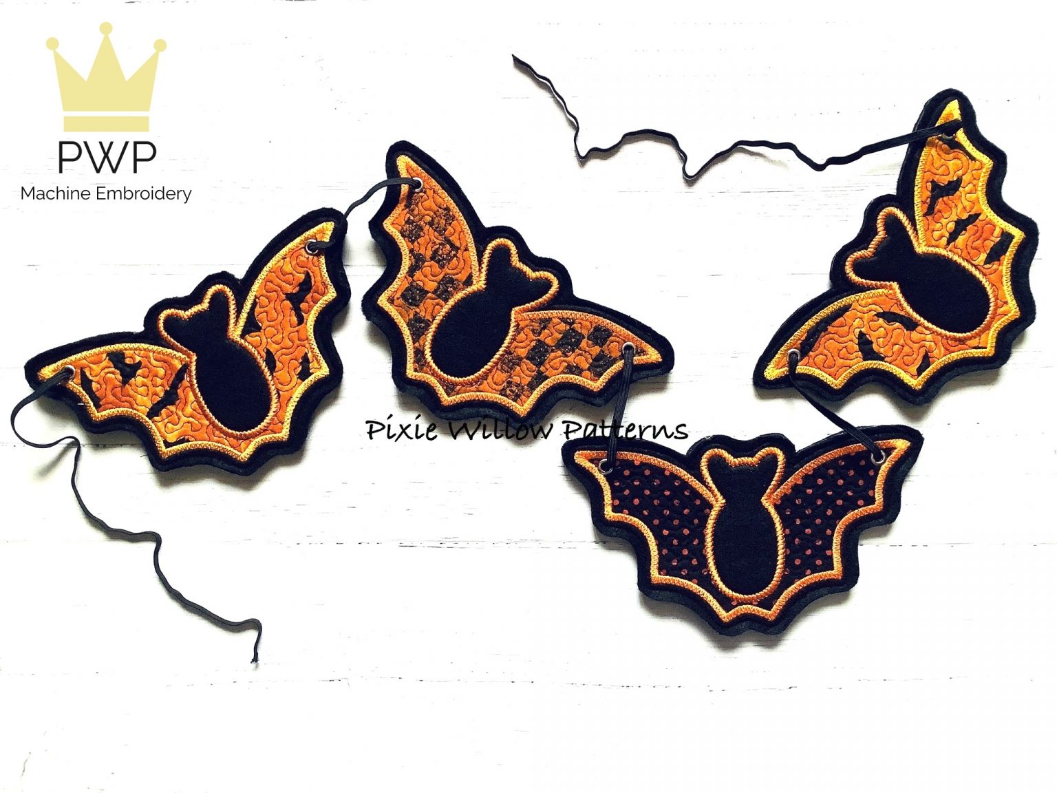 In the hoop Bat pattern for 5×7, 6×10, 8×11 and 9×12 hoops – Pixie ...