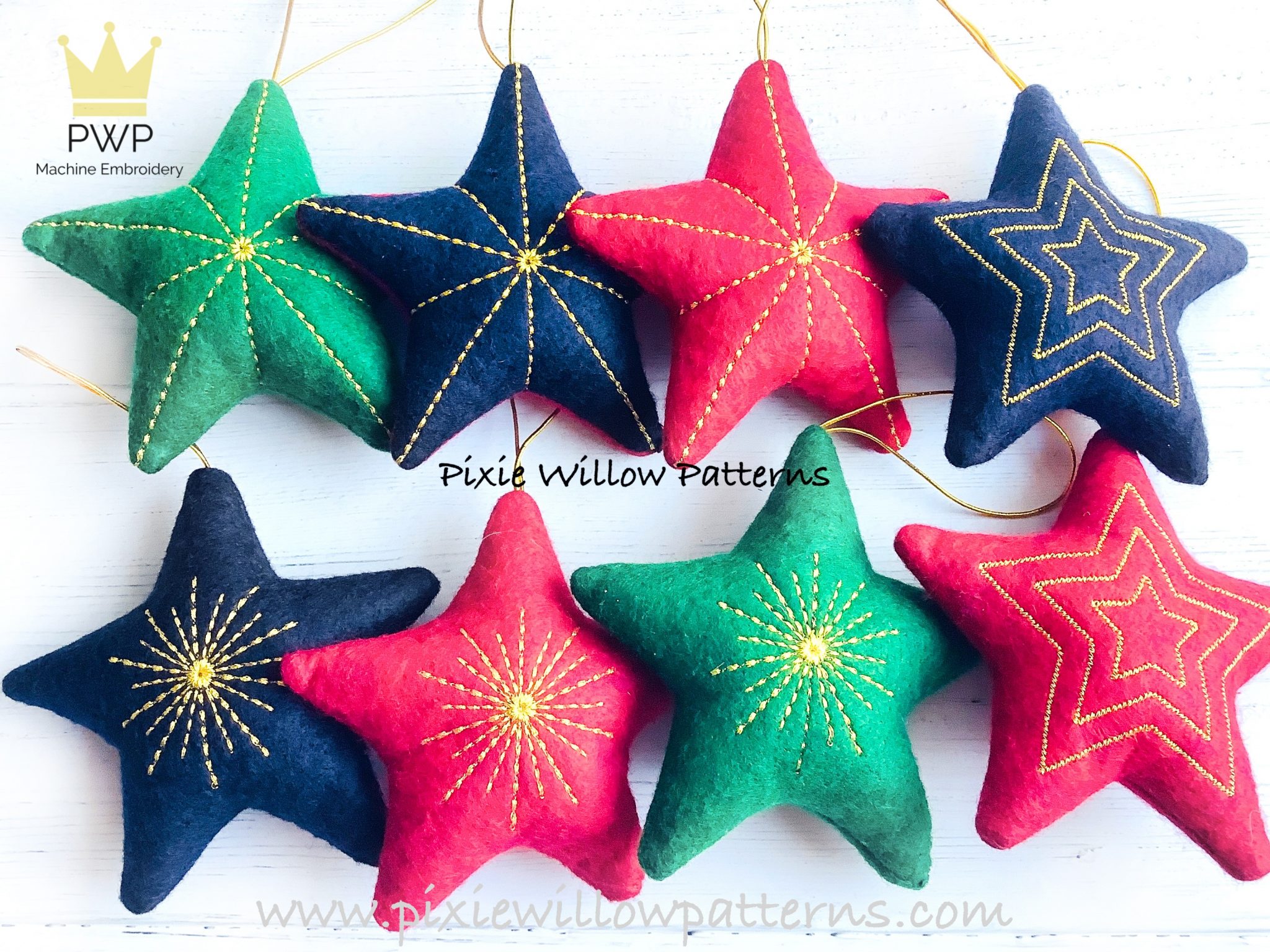ITH Stuffed Star pattern for 6×10 and 8×11 hoops. – Pixie Willow Patterns