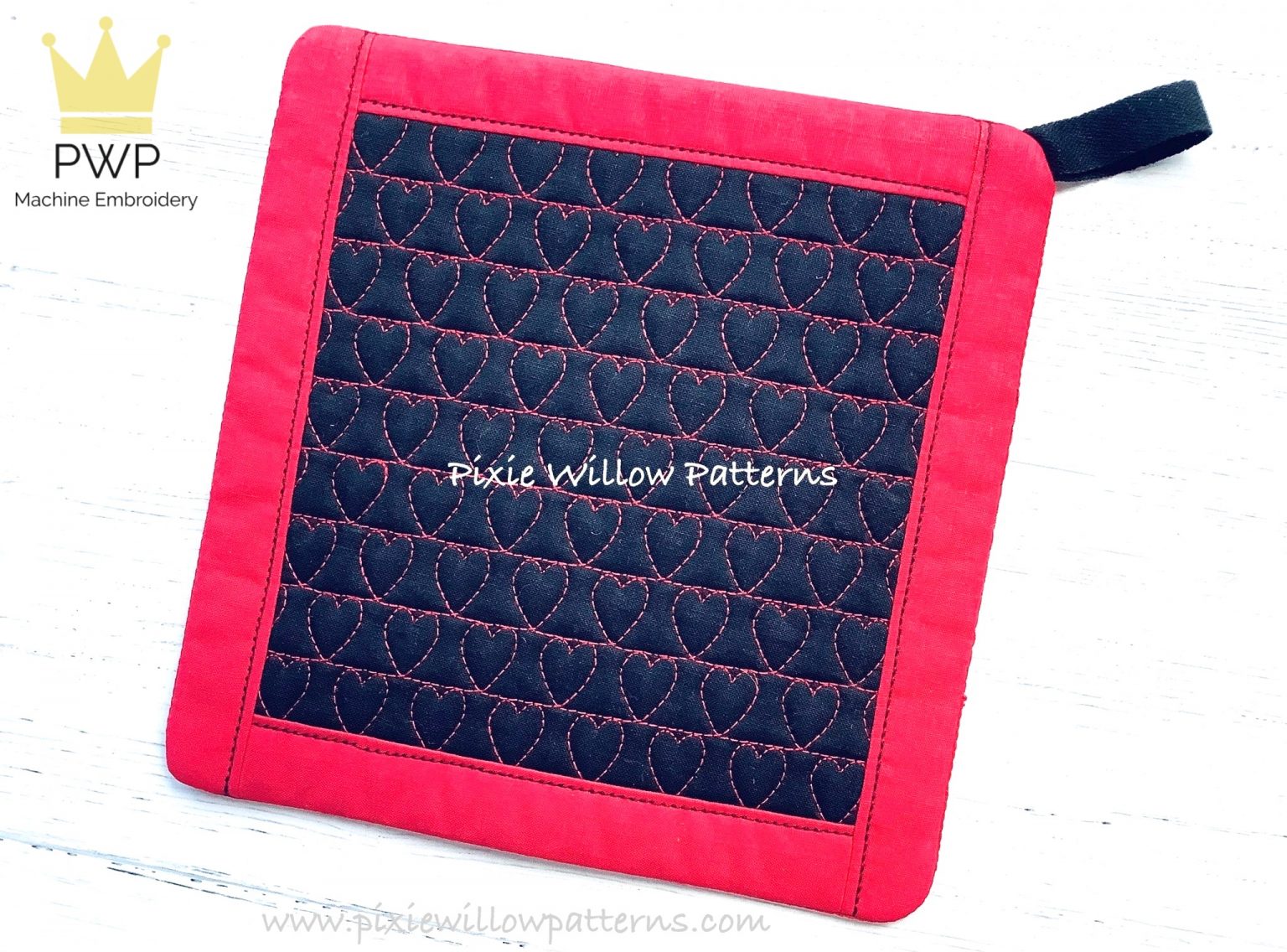 Oven mitt and pot holder with heart quilting. With YOU TUBE tutorial. For 8×8 and 8×12 Hoops ...