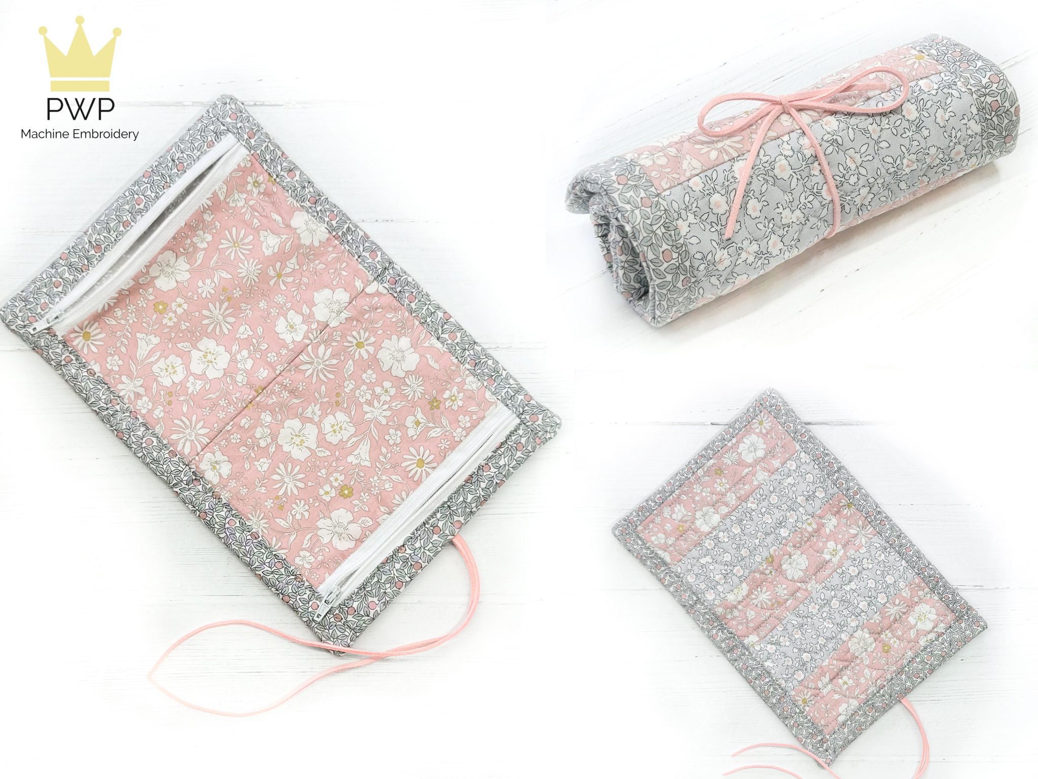 In the hoop Twin Zip Bag Pattern. For 7.9×11 hoops – Pixie Willow Patterns
