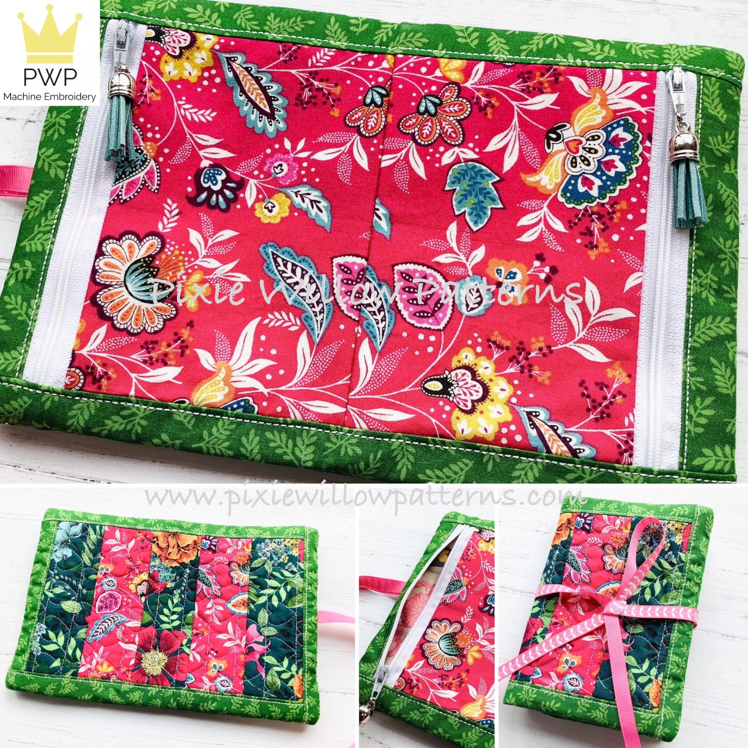 In the hoop Twin Zip Bag pattern.Lined double zipper bag design for 7.9 ...