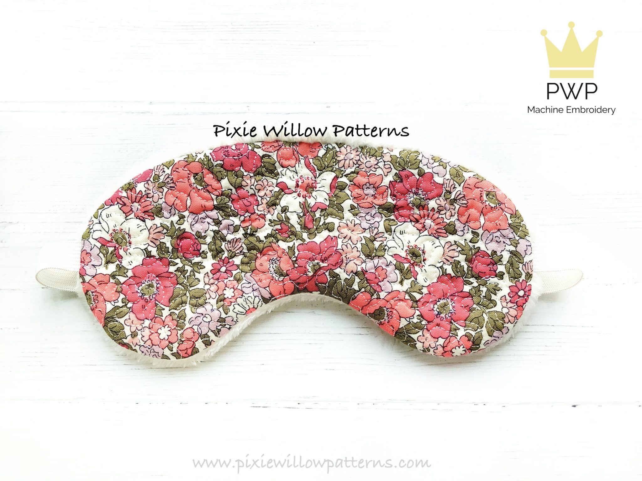 ITH Sleep Mask pattern with quilted panel. For 5×7 and 6×10 hoops. With ...