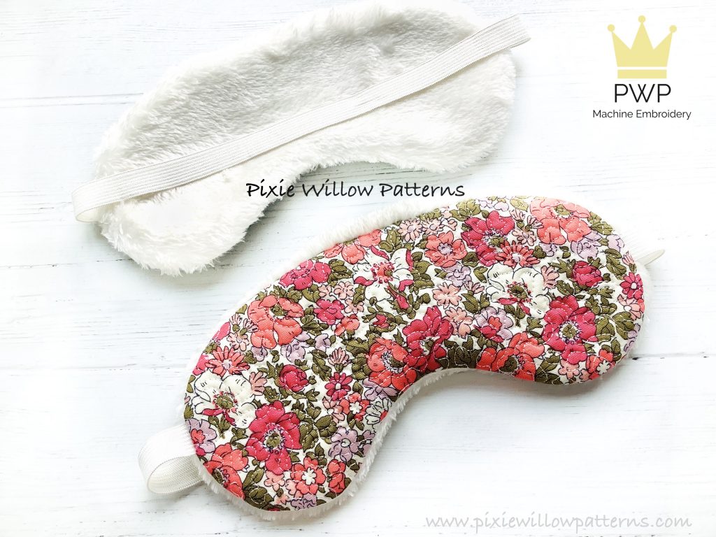 ITH Sleep Mask pattern with quilted panel. For 5×7 and 6×10 hoops. With YOU TUBE TUTORIAL ...