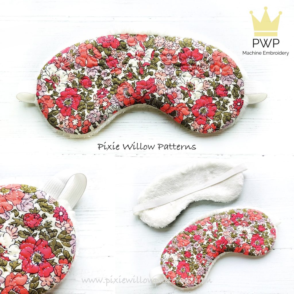 ITH Sleep Mask pattern with quilted panel. For 5×7 and 6×10 hoops. With YOU TUBE TUTORIAL ...