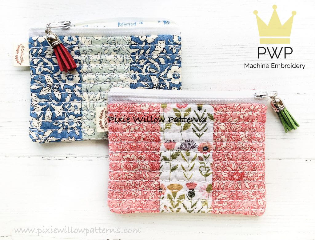 In the hoop Quilted purse pattern with sashiko stitching. Finished size 4×5″. – Pixie Willow ...